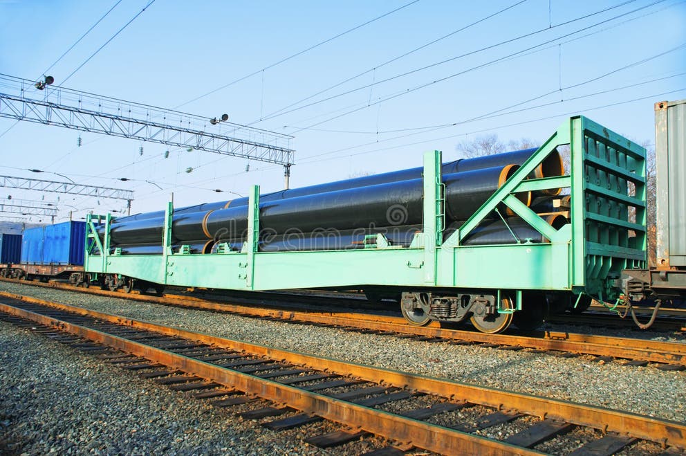 Transportation of pipes stock photo. Image of stacking - 16948964