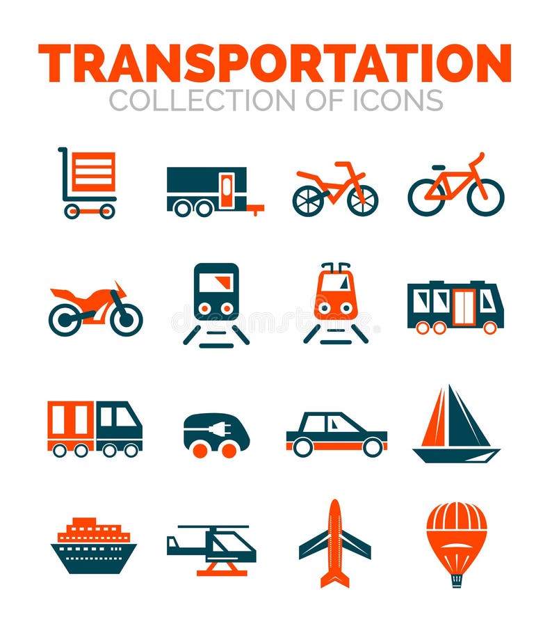 Transportation Premium Icon Set Stock Illustration - Illustration of ...
