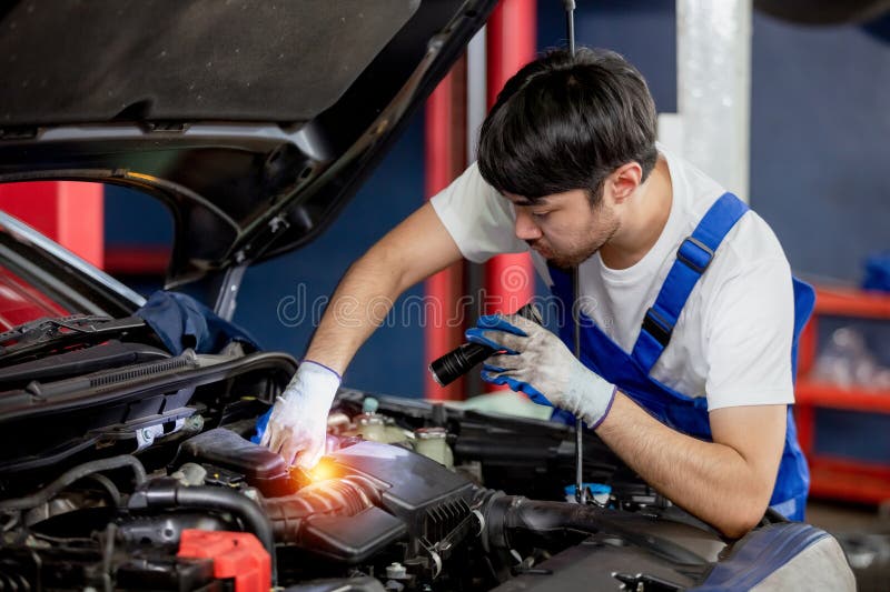 Transportation Repair Service Concept, Repairman Auto Mechanic Using ...