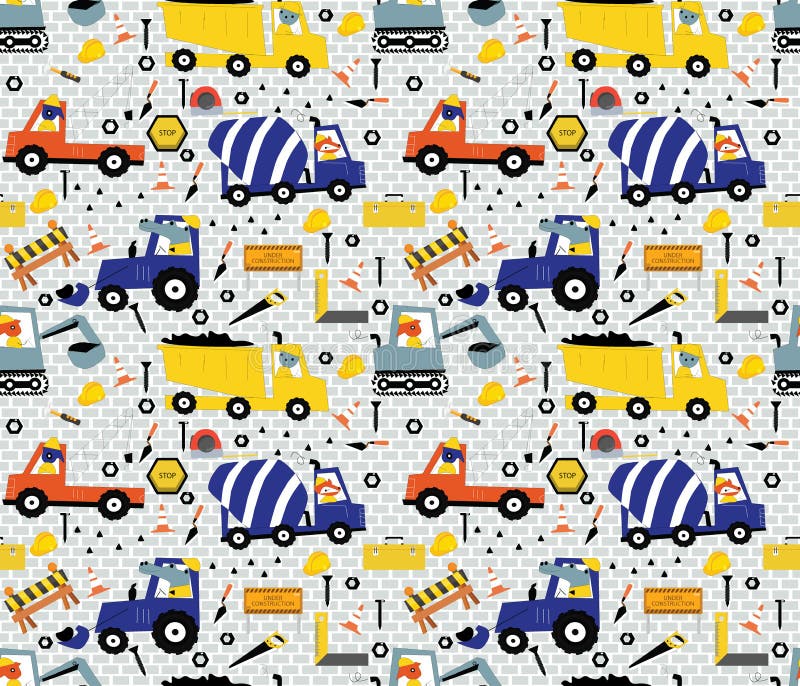 Transportation Seamless Pattern, Kids Cars Stock Illustration ...