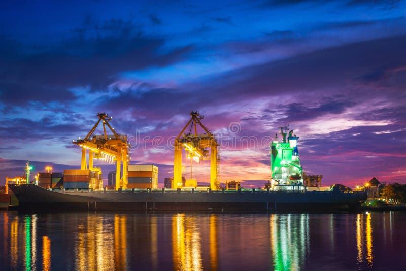 Transportation and Shipping Logistics Loading Dock Terminal., Container ...