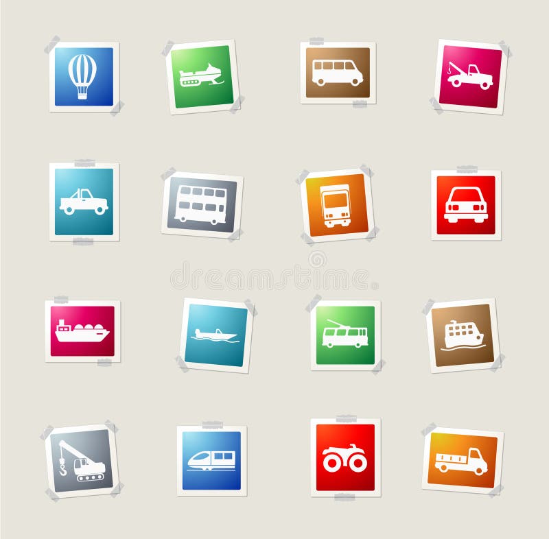 Transportation Simply Icons Stock Vector - Illustration of sailing ...