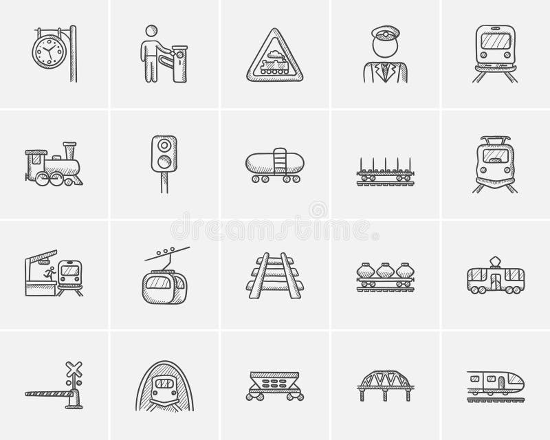 Train Conductor Hand Drawn Outline Doodle Icon. Stock Vector ...