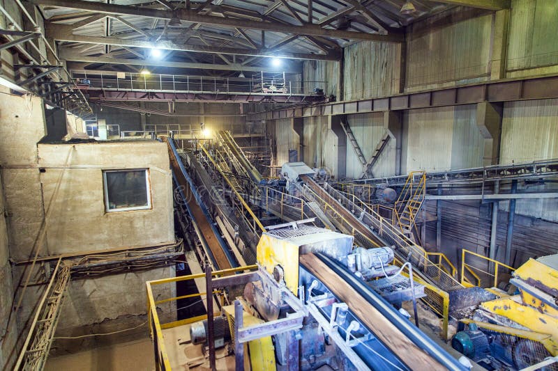 Transportation and Sorting of Clay on Conveyor. Stock Image - Image of ...