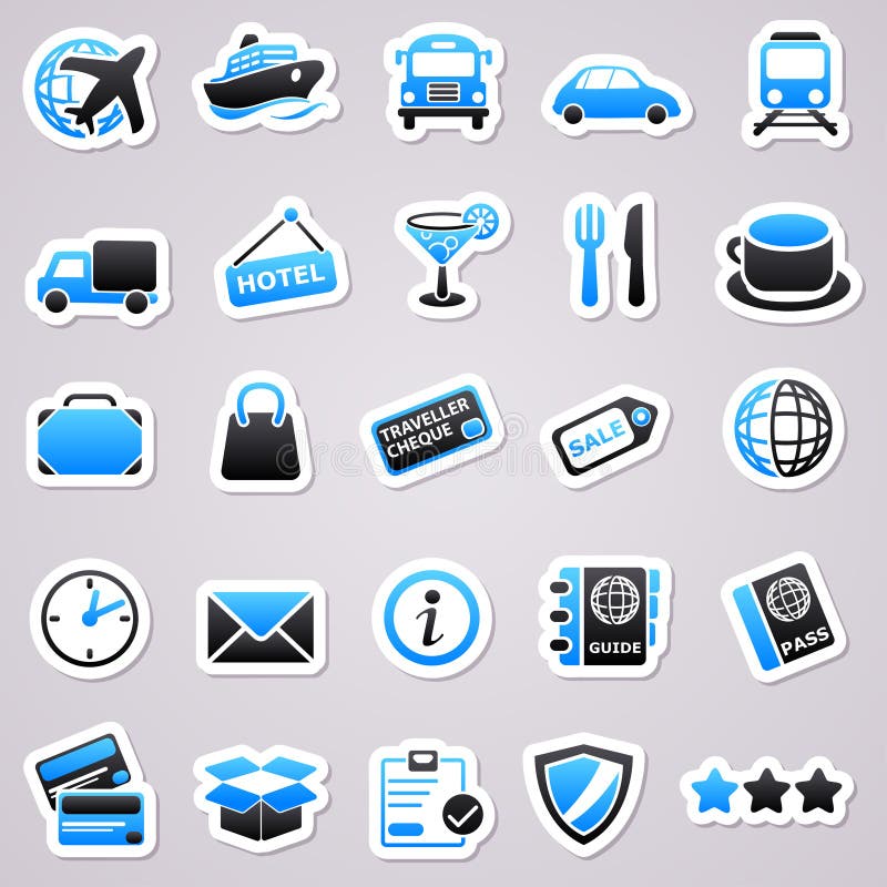 Transportation stickers stock vector. Illustration of passengers - 31877951