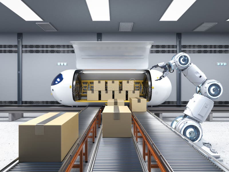 Transportation Technology with Automation Train Stock Illustration ...