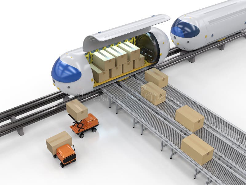 Transportation Technology with Automation Train Stock Illustration ...