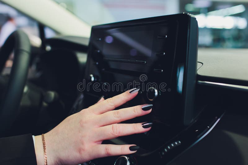 Transportation,technology and Vehicle Concept - Man Using Car System ...