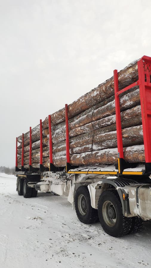 Transportation of timber stock photo. Image of industrial - 299952980