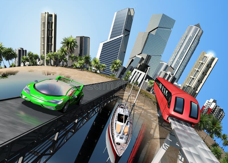 Transportation stock illustration. Illustration of lake - 48943840