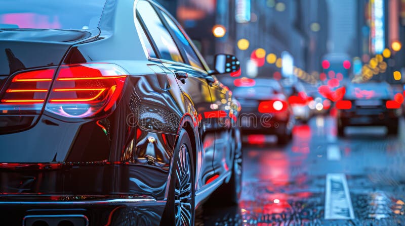 Transportation Vehicle and Traffic Concept. Blurred Traffic Jam and ...