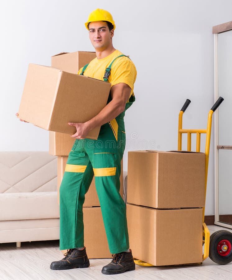 Transportation Worker Delivering Boxes To House Stock Photo - Image of ...