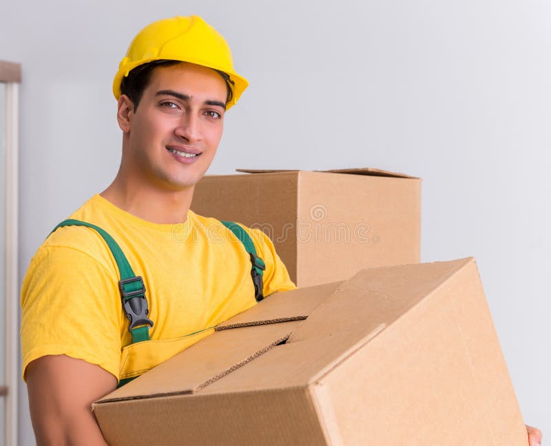 Transportation Worker Delivering Boxes To House Stock Photo - Image of ...