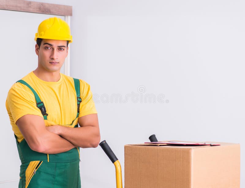 Transportation Worker Delivering Boxes To House Stock Image - Image of ...