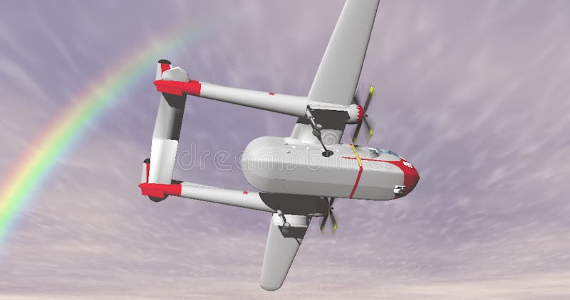 Propeller Plane Flight Animation with Alpha Channel. Top View Stock ...