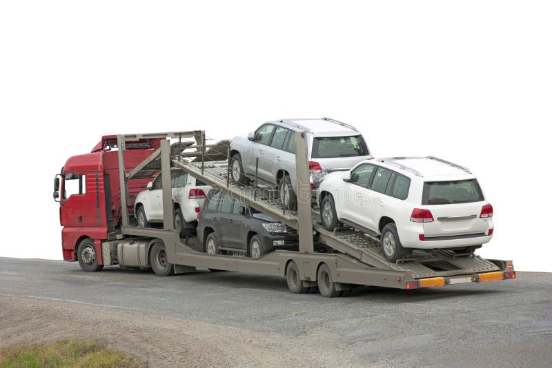Transporter with Cars in the Back Stock Photo - Image of street, speed ...