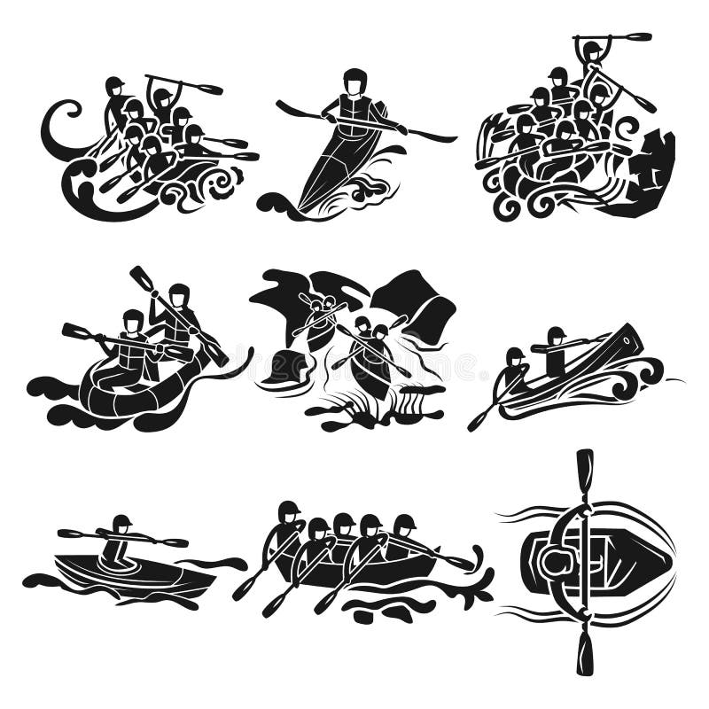 Transporter L'ensemble Par Radeau D'icône, Style Simple Illustration de ...