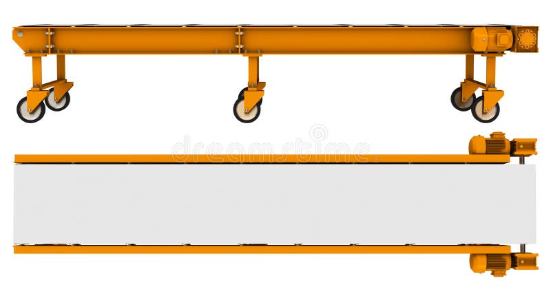 Transporter with Wheels, Side and Top Views Stock Illustration ...