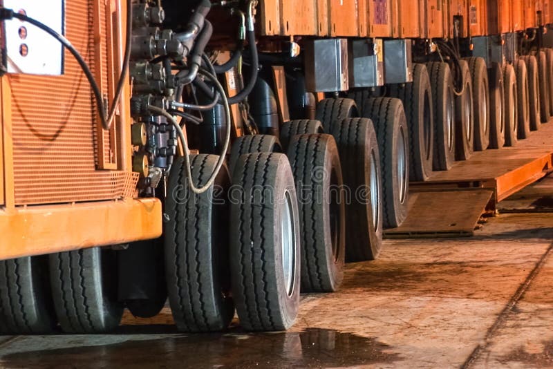 Transporter Wheels To Move Heavy Bulk Stock Photo - Image of hauler ...