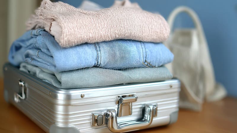 Transporting Clothes for a Moving Day with a Suitcase and Organized ...