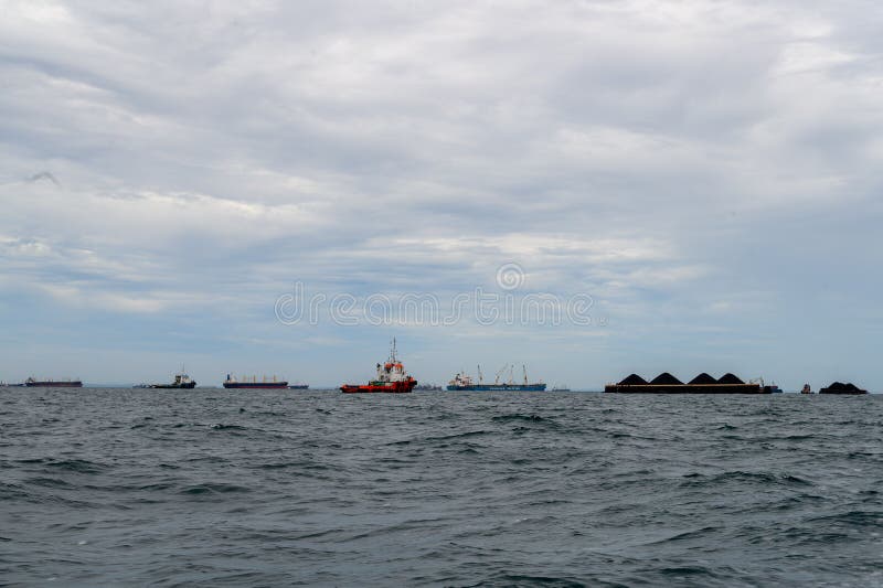 Transporting Coal into Large Ships in the Middle of the Sea Editorial ...