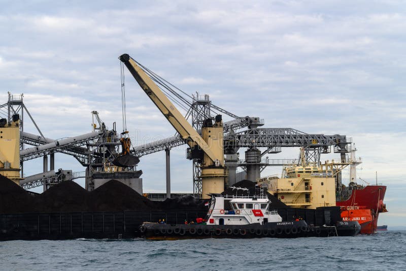 Transporting Coal into Large Ships in the Middle of the Sea Editorial ...
