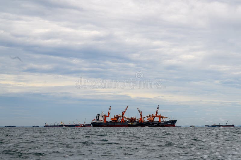 Transporting Coal into Large Ships in the Middle of the Sea Editorial ...