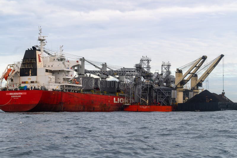 Transporting Coal into Large Ships in the Middle of the Sea Editorial ...