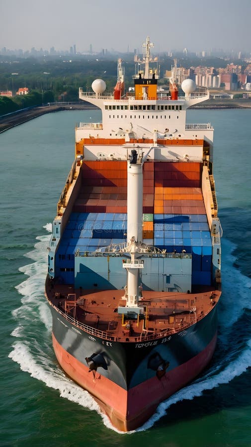 Cargo Marine Container Transport Ship Boat in the Ocean Stock ...