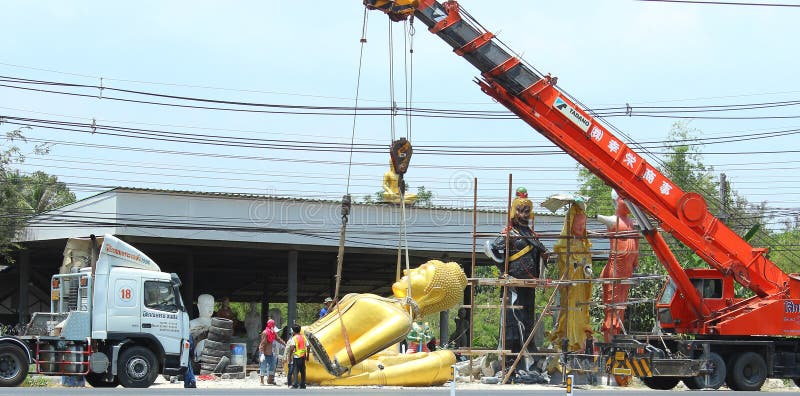 Transporting a Statue of Buddha. Editorial Image - Image of mobile ...