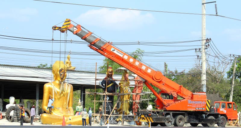 Transporting a Statue of Buddha. Editorial Stock Photo - Image of ...