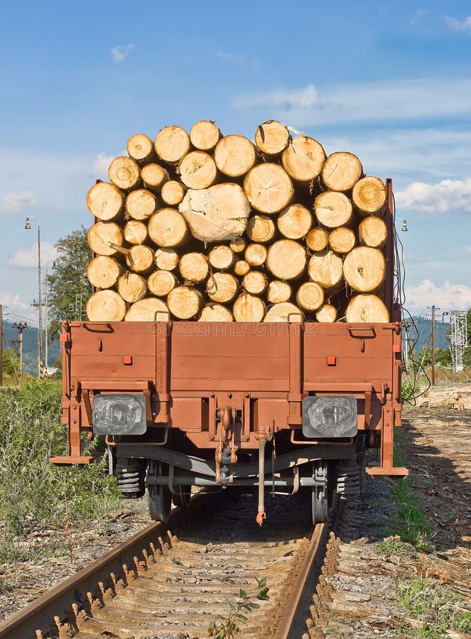 Loading Logs on a Railcar stock photo. Image of stack - 8379576