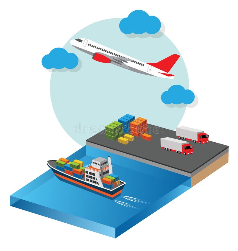 Logistics Industry Services Pictogram Icons Set Stock Vector ...