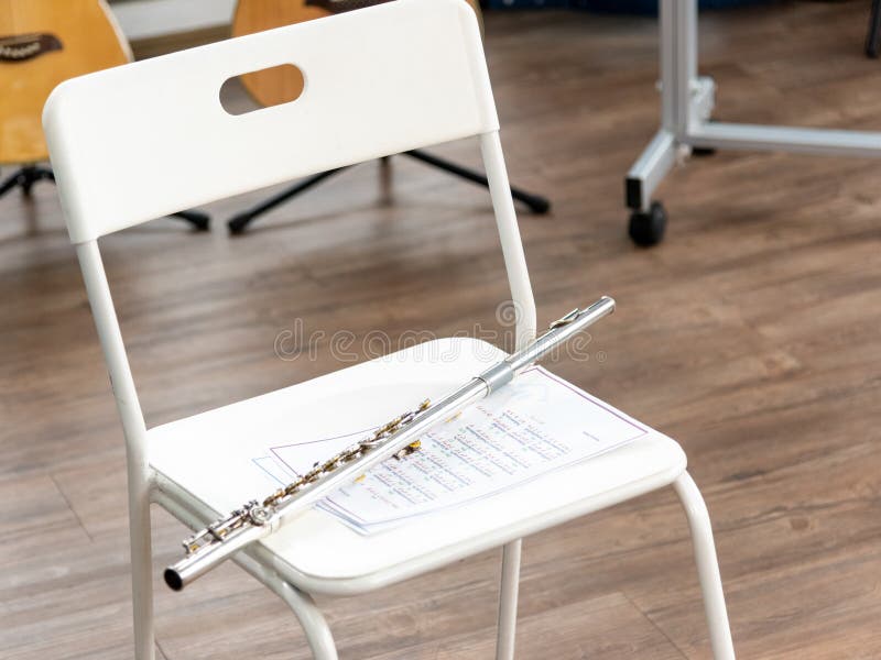 Transverse Flute on Music Sheet Classical Musical Instrument Flute ...