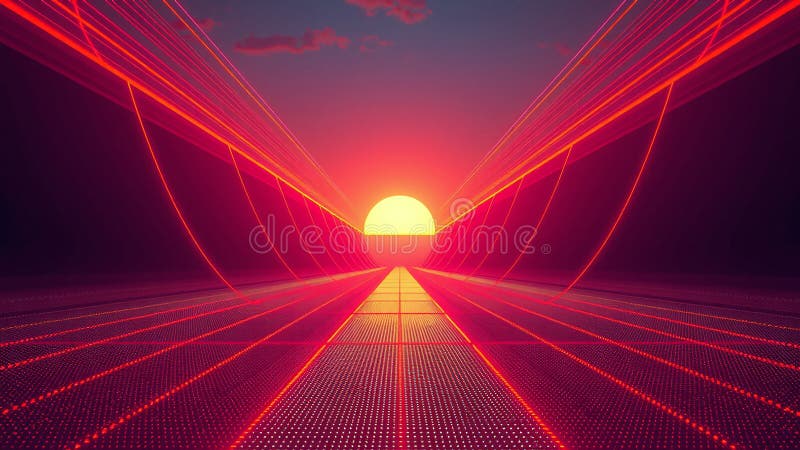 Transverse Light Frequencies Ripple Across a Perspective Distance Stock ...