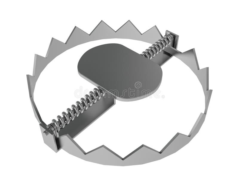 Steel Hunting Trap Icon, Black Monochrome Style Stock Vector ...