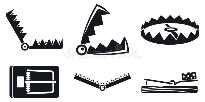Trap Icons Set, Simple Style Stock Vector - Illustration of business ...