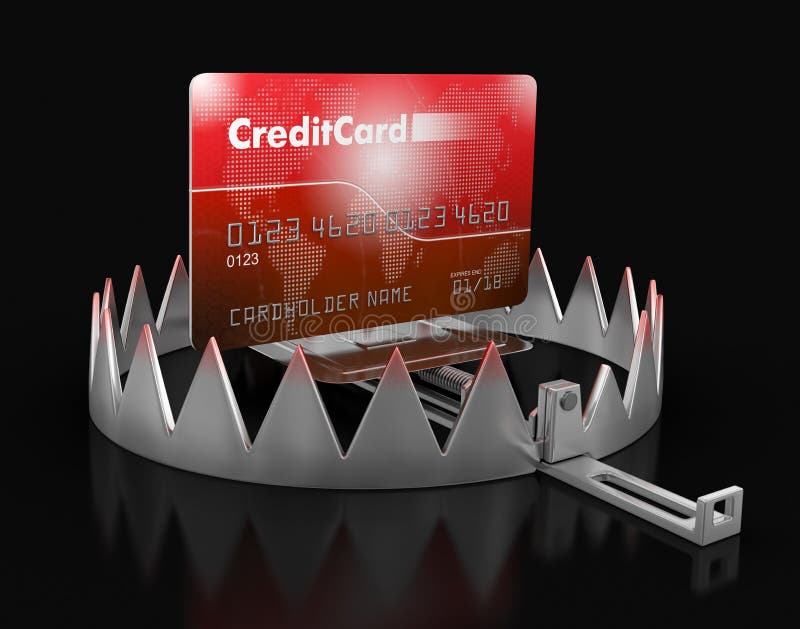 Trap and Credit Card (clipping Path Included) Stock Illustration ...