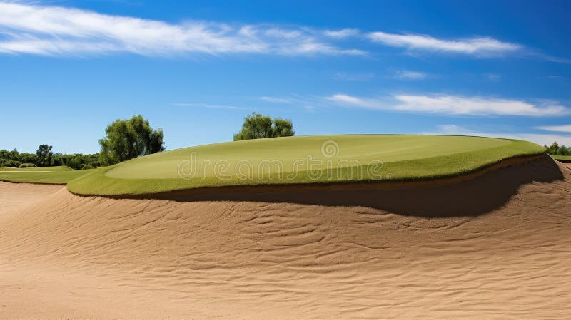 Trap golf course blue sky stock illustration. Illustration of green ...