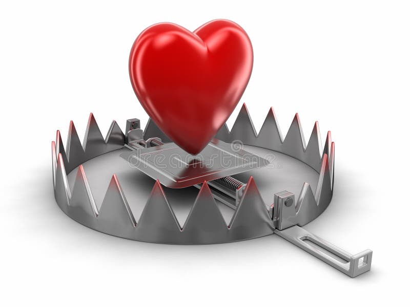 Trap and Heart (clipping Path Included) Stock Illustration ...