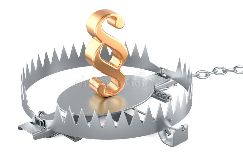 Trap with Section, Paragraph Symbol. 3D Rendering Stock Illustration ...