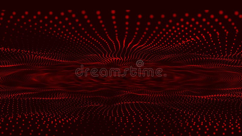 Trapcode Form Glowing Dots Background. Red Dots Particles Wave Pattern ...