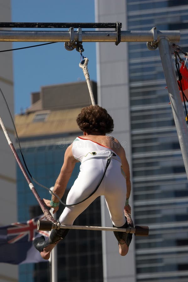 Trapeze stock photo. Image of posts, acrobat, safety, flag - 1671676