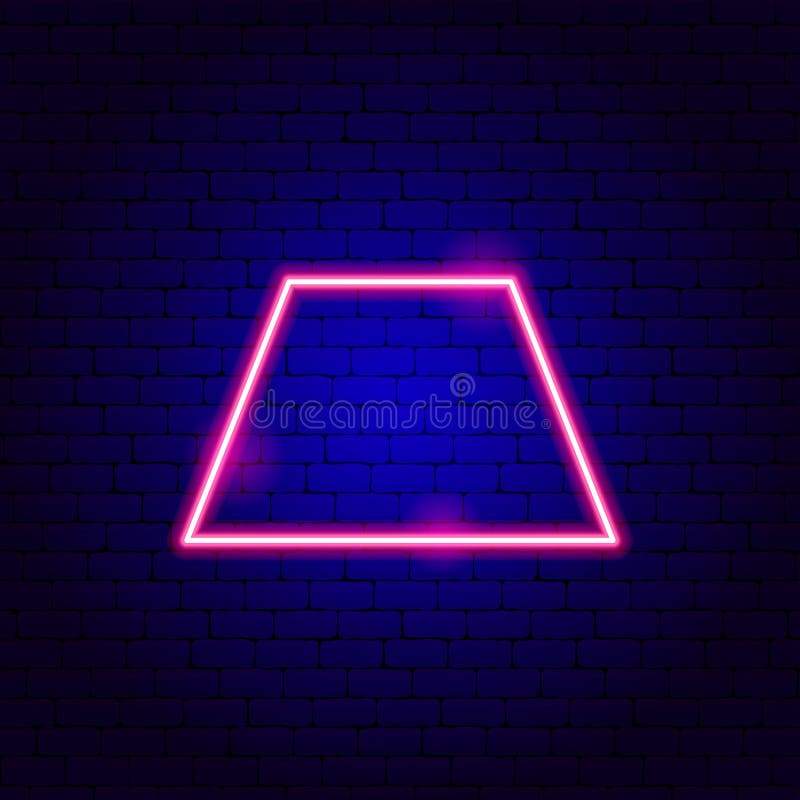 Trapeze Neon Sign stock vector. Illustration of geometric - 237135319