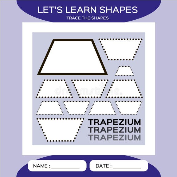 Trapezium. Basic Geometric Shapes. Elements for Children. Learn Shapes. Handwriting Practice ...
