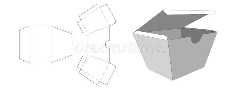 Trapezoid Packaging Box Die Cut Template Stock Vector - Illustration of ...