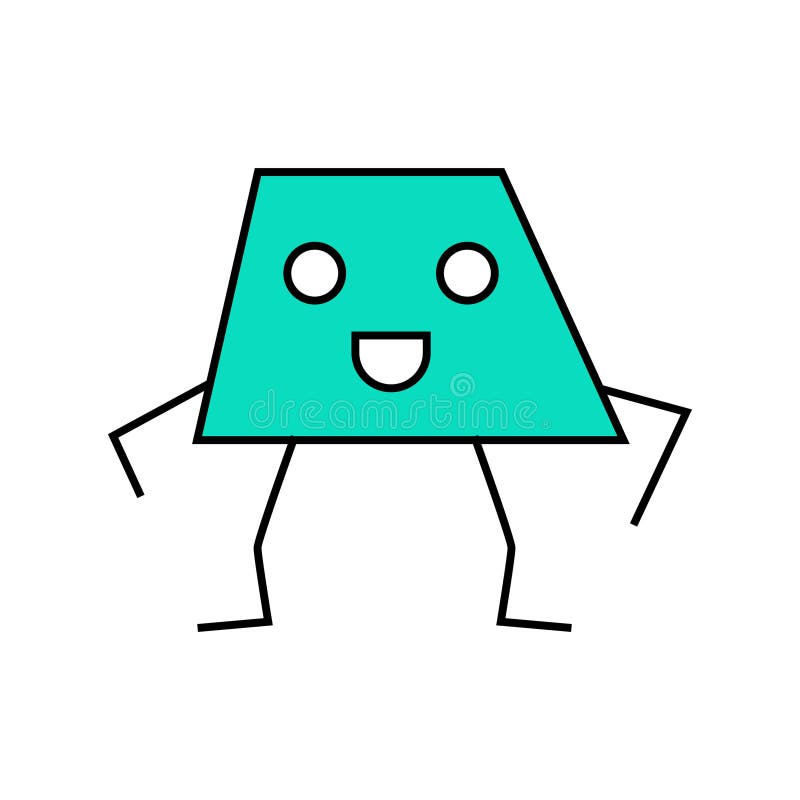 Trapezoid Geometric Shape Character Icon Color Illustration Stock ... Trapezoid Geometric Shape Character Icon Color Illustration Stock ...