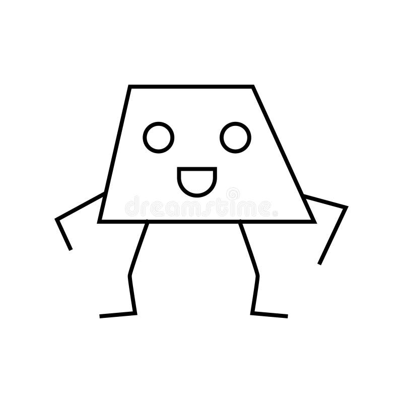 Trapezoid Geometric Shape Character Line Icon Vector Illustration Stock ... Trapezoid Geometric Shape Character Line Icon Vector Illustration Stock ...