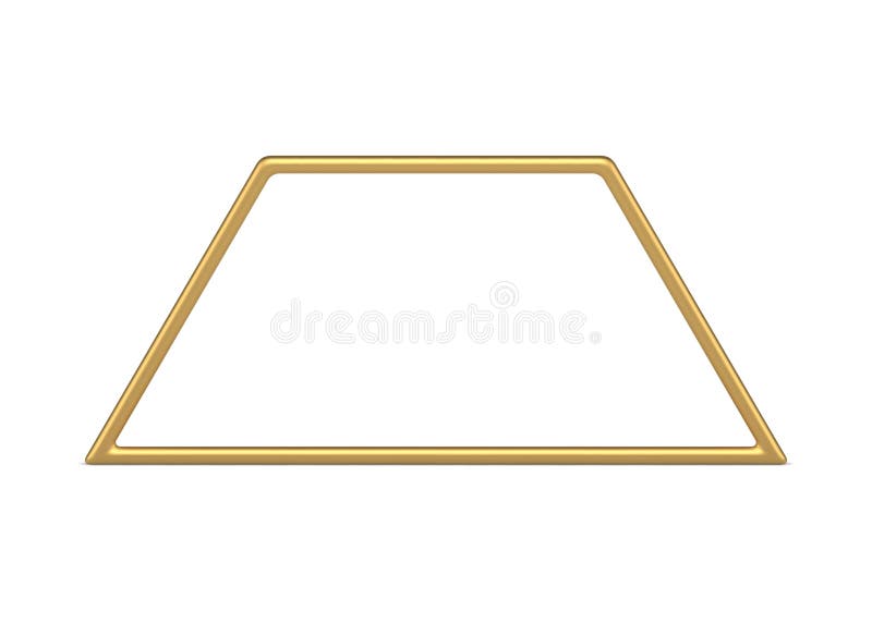 Trapezoid Golden Frame 3d Decor Element Minimalist Geometric Shape ...