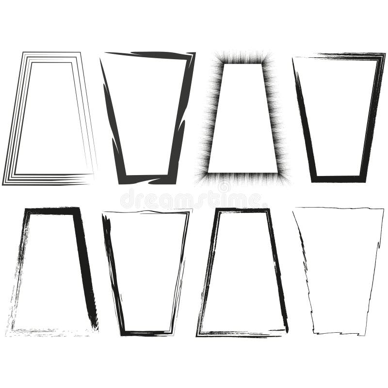 Trapezoid Shape Vector. Abstract Block Bundle. Black Outline Figure ...